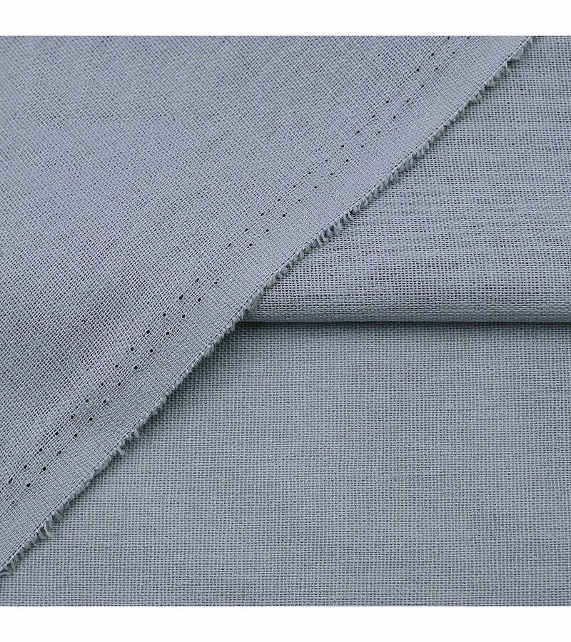 Ткань для свободной вышивки. Цвет - свинцовый (53% хлопок, 47% лен), 50x65 см.