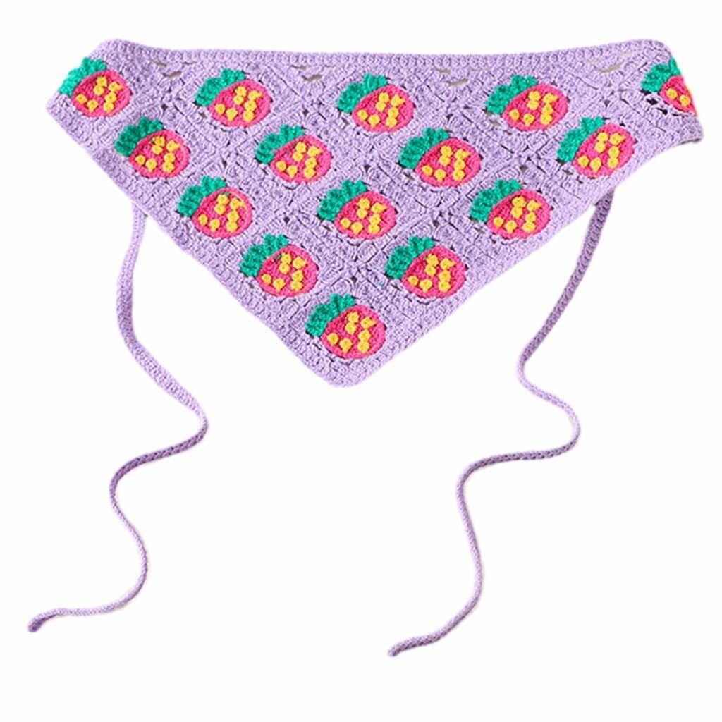 Вязаный крючком тюрбан - Клубничный фиолетовый