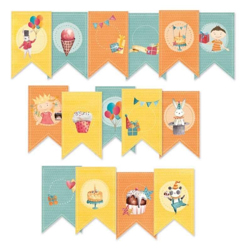 Набор P13-429 Флажков Коллекция Happy Birthday для скрапбукинга