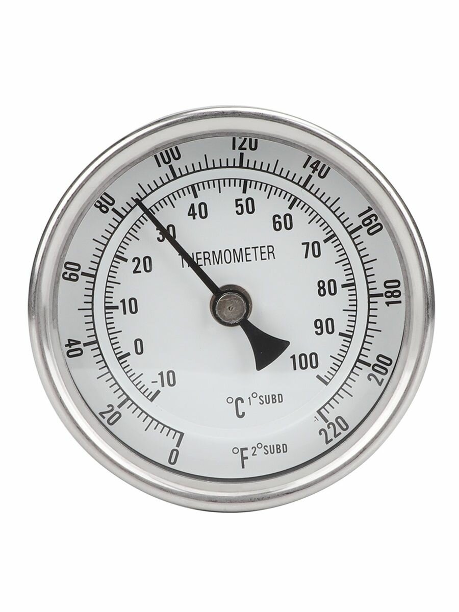Термометр с металлической шкалой из нержавеющей стали 1/2 дюйма NPT для пивоварения, точное измерение температуры для домашнего пивоварения и ферментации