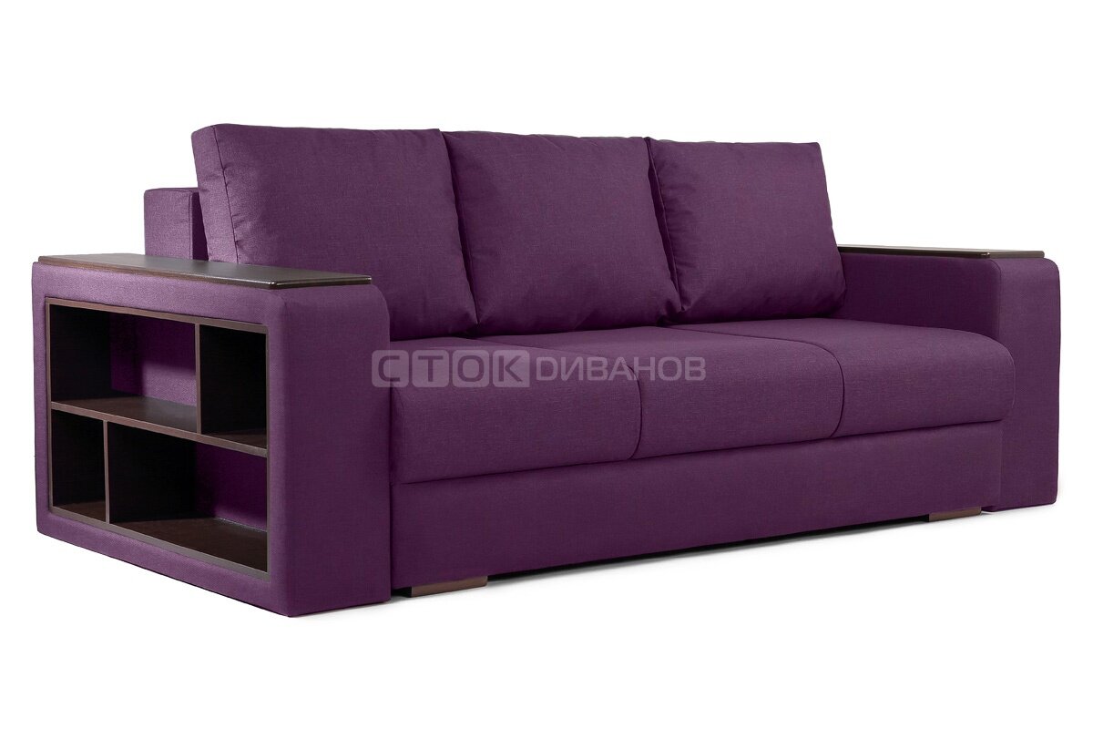 Диван Сток Диванов Манчестер Violet фиолетовый 245 см, механизм еврокнижка