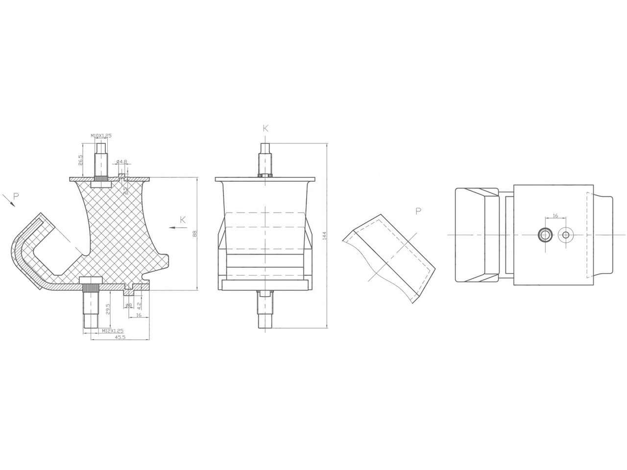 UNIO RMP-15148 (112204KJ0B / 11220EB300 / 11220EB70A) опора двигателя передняя Nissan (Ниссан) Pathfinder (Патфайндер)