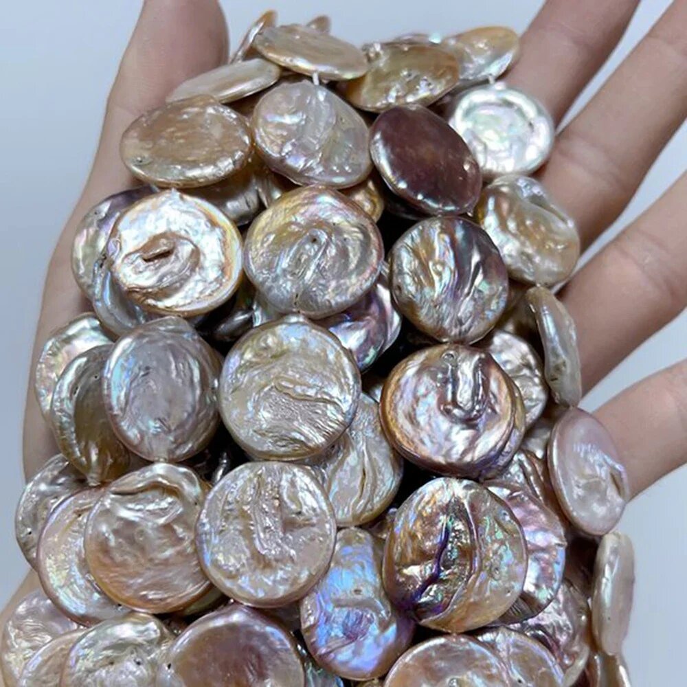 Фиолетовые натуральные пресноводные жемчужные бусины 20x20 мм