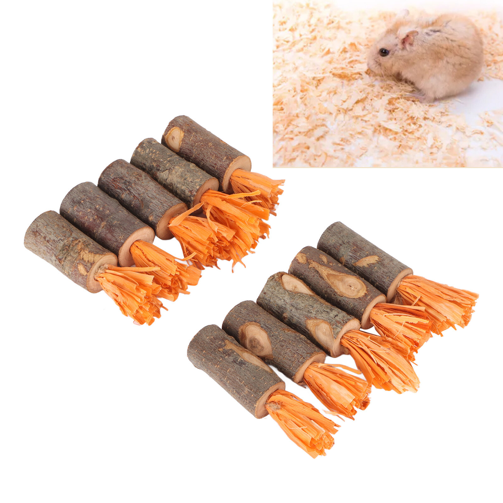 10 шт, жевательные палочки для кроликов, съедобные, безопасные, предотвращают образование мочевых камней, декоративные морские свинки, жевательные игрушки для хомяка, кролика, оранжевая кукурузная шелуха, тип