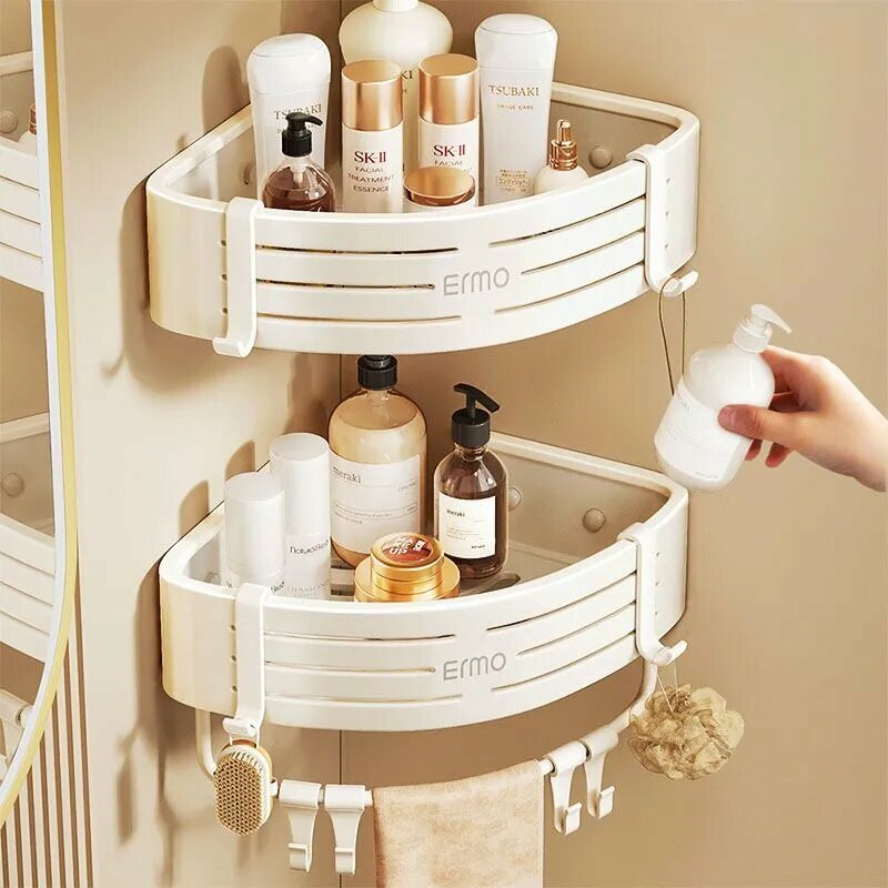 AIMOSI Полка для ванной комнаты Угловая 2 ярусная, 2 шт