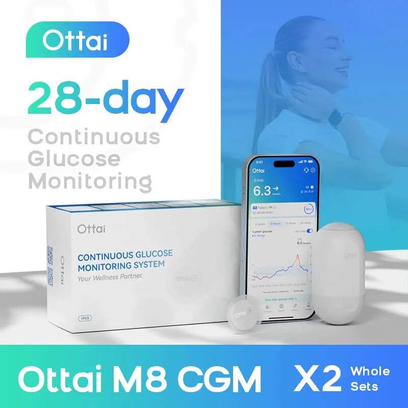 Набор для мониторинга глюкозы Ottai M8 CGM 2 комплекта