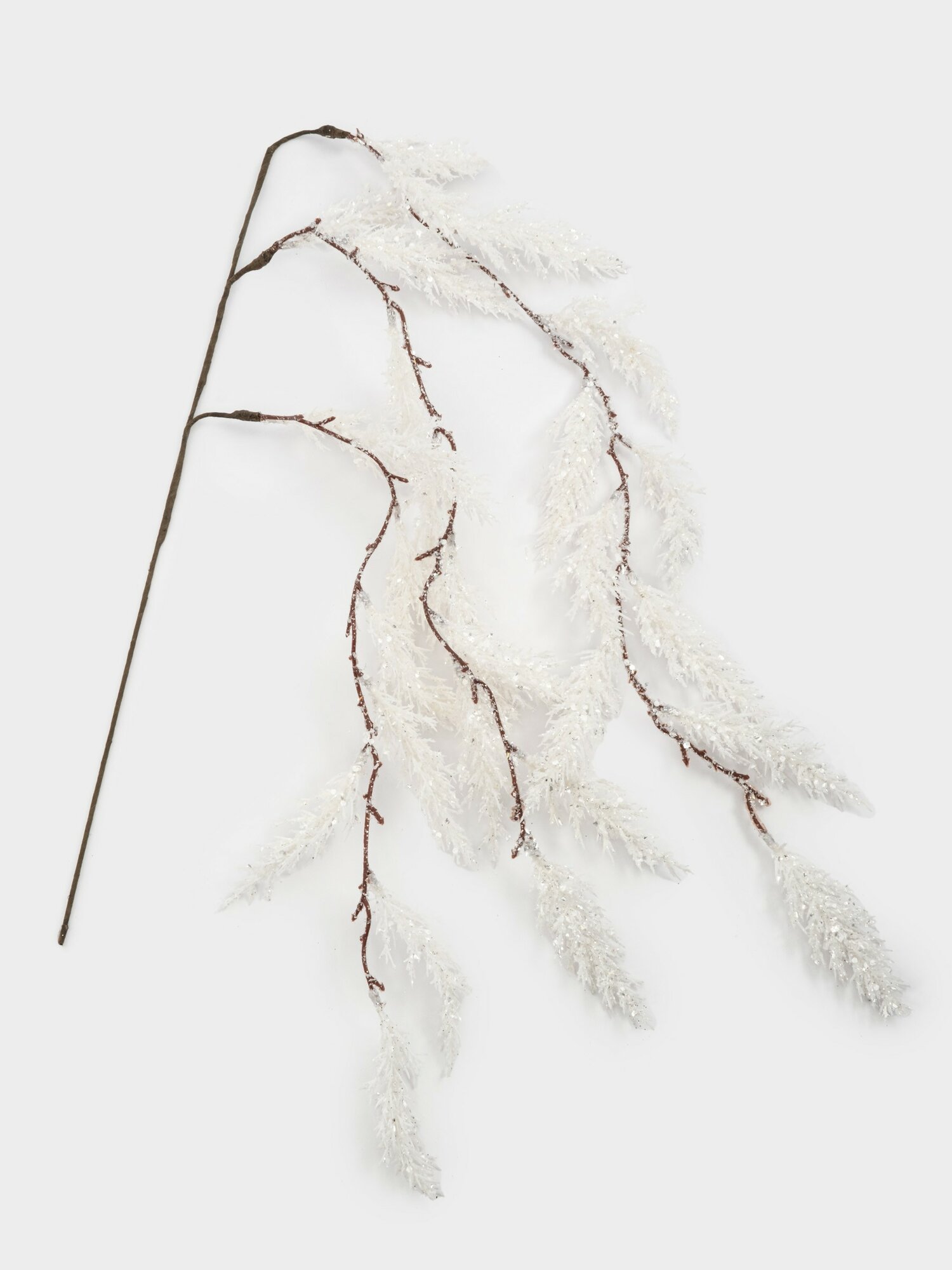 Ветка декоративная, 45 см, пластик/бумага, белая, Заснеженная ветка, Interior silver (Anna Lafarg)