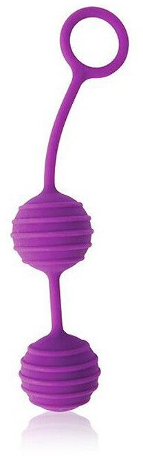 Вагинальные шарики Cosmo Ladys Balls с ребрышками, фиолетовые