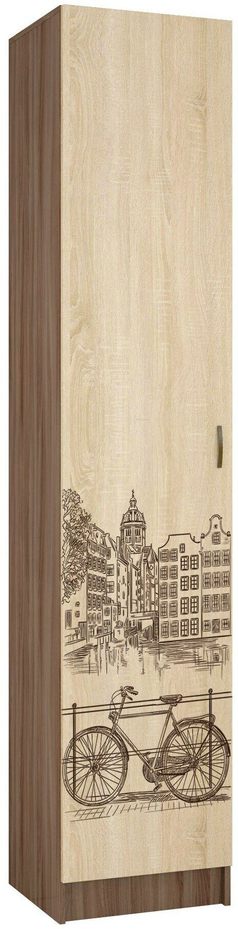 Пенал модульный тэкс "Орион", ЛДСП, ясень шимо-дуб, распашные двери