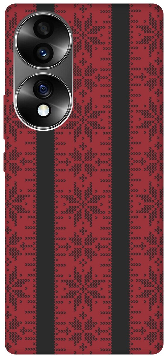 Матовый чехол Sweater для Honor 70 / Хонор 70 с 3D эффектом черный