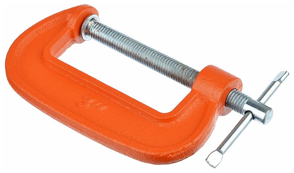 Струбцина G-образная 75мм (3") ермак, углеродистая сталь, размер 3,7х7,2х2 см