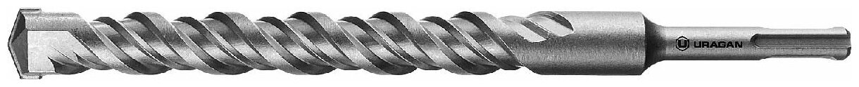 Бур URAGAN SDS-plus 25 х 260 мм для бетона гранита и кирпича с твердосплавным наконечником ВК8 и спиралью 4С