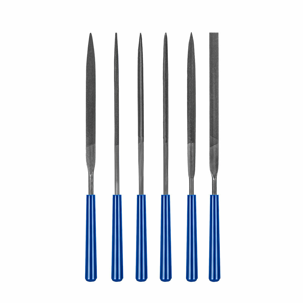 Набор надфилей кобальт № 1, 140х 50х3 мм, обрезиненные рукоятки (6 шт.) чехол (790-083)