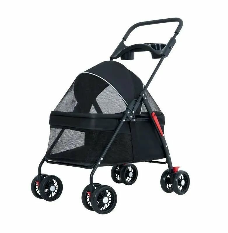Детская коляска для кошек и собак, Коляска для животных складная, Подходит для Тедди Корги, черный -lj