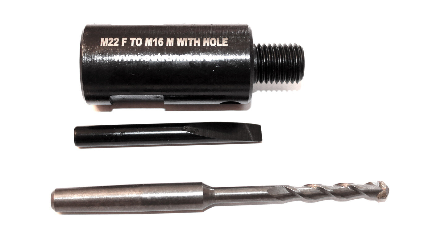 Адаптер M22 - M16 для дрели Ken под коронку для подрозетников с центратором