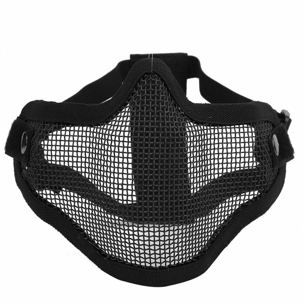 Черная защитная пленка для лица Anti Riot Metal Mesh Half Cover, чистый цвет, CS Tactics