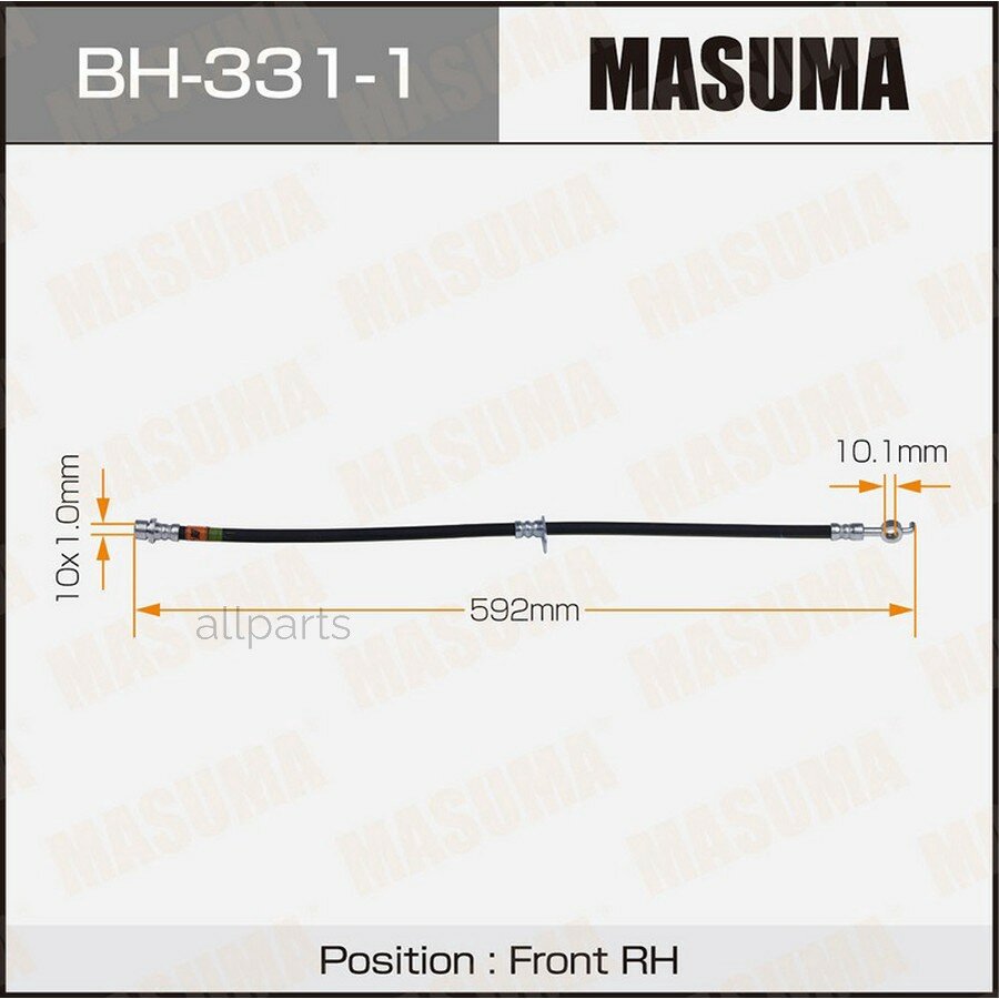 MASUMA BH-331-1 Шланг тормозной передний R TOYOTA ALLEX MASUMA BH-331-1