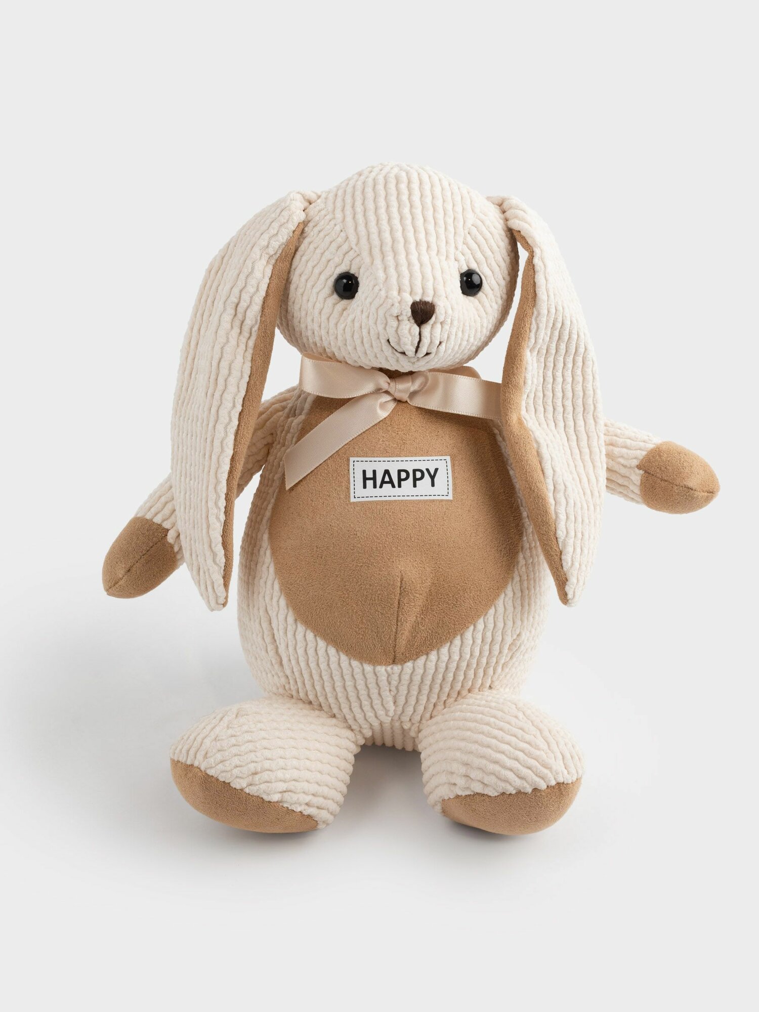 Игрушка, 21 см, мягкая, полиэстер, бежевая, Зайка с бантиком, Rabbit, Kuchenland