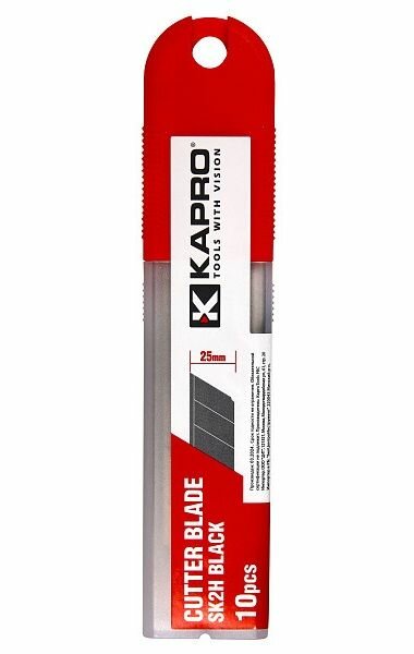 Лезвия 25мм сегментированные черные 10шт KAPRO