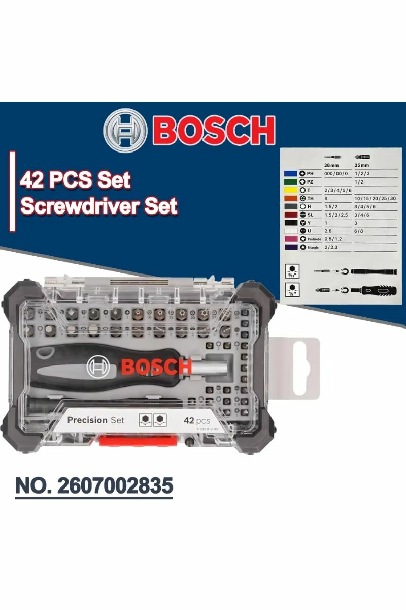 BOSCH 2607002835, Мини, съемный, многофункциональный набор точных отверток из 42 предметов.
