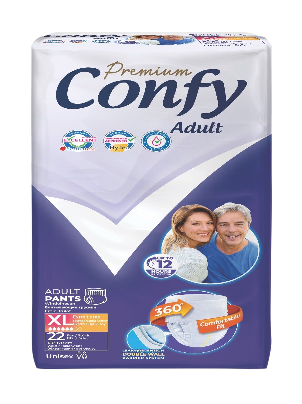 Подгузники-трусы Confy Extra Large, объем талии 120-170 см, 22 шт.