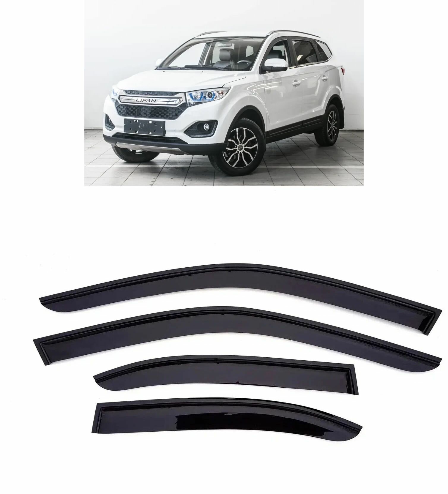Дефлекторы боковых окон LIFAN Myway Лифан Майвей (2016-2020) дефлекторы окон