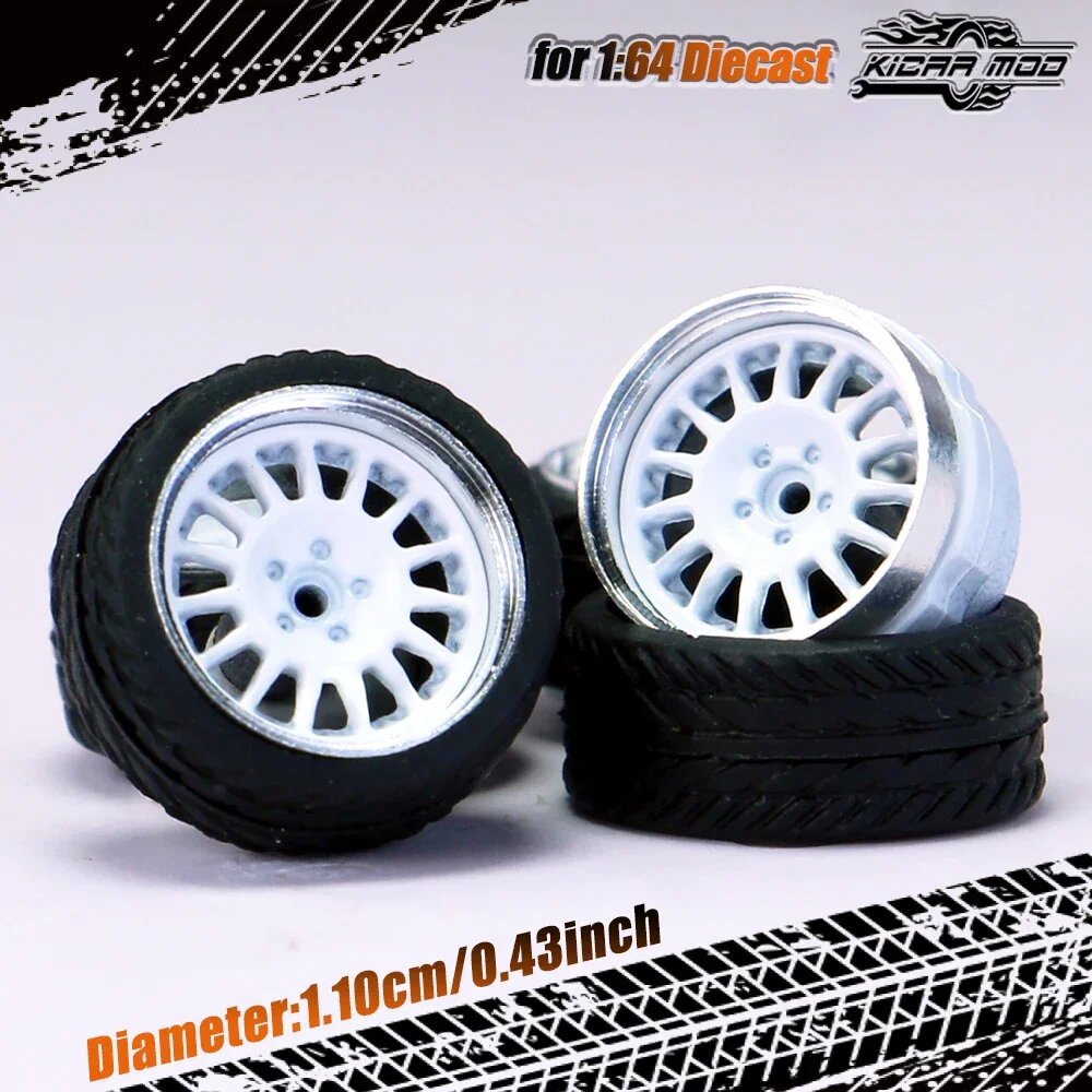 Kicarmod 1/64 колеса для Hot Wheels, цвет HW-C6 White