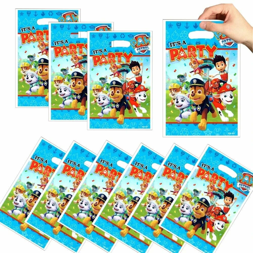 Подарочные пакеты PAW Patrol, голубые, 30шт