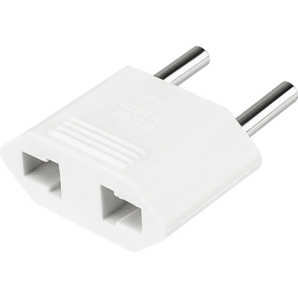 Сетевой плоский адаптер переходник REXANT 6А белый -01, для подключения к розеткам