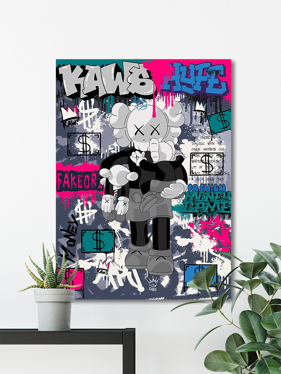 KAWS / POP ART, Картина на холсте / на стену, 20х30 см.