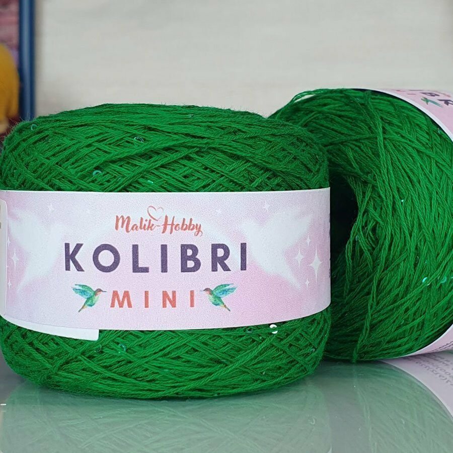 Пряжа M&h KOLIBRI MINI 041 экзотика с зеленым (2 мотка)