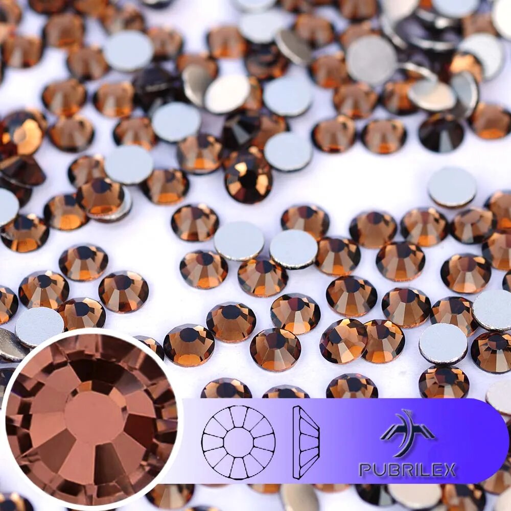 Копченые топаз стразы для декора Ss8-2.5mm 1440 PCs