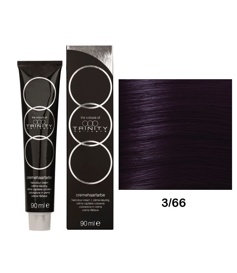 Trinity COT Тринити Стойкая краска с кератином 90 мл - COT 3/66 dunkelbraun violett intensiv Темно-коричневый фиолетовый интенсивный