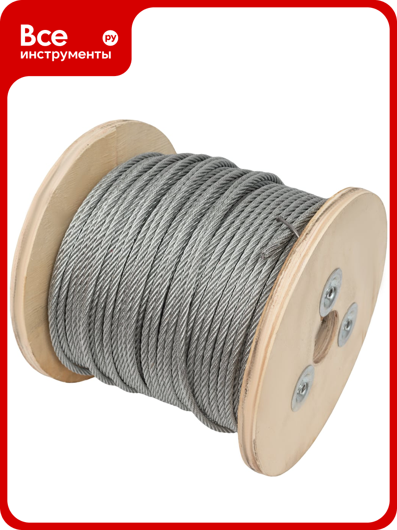 Стальной трос Gigant DIN 3055 6мм оцинкованный 100м GSC-001