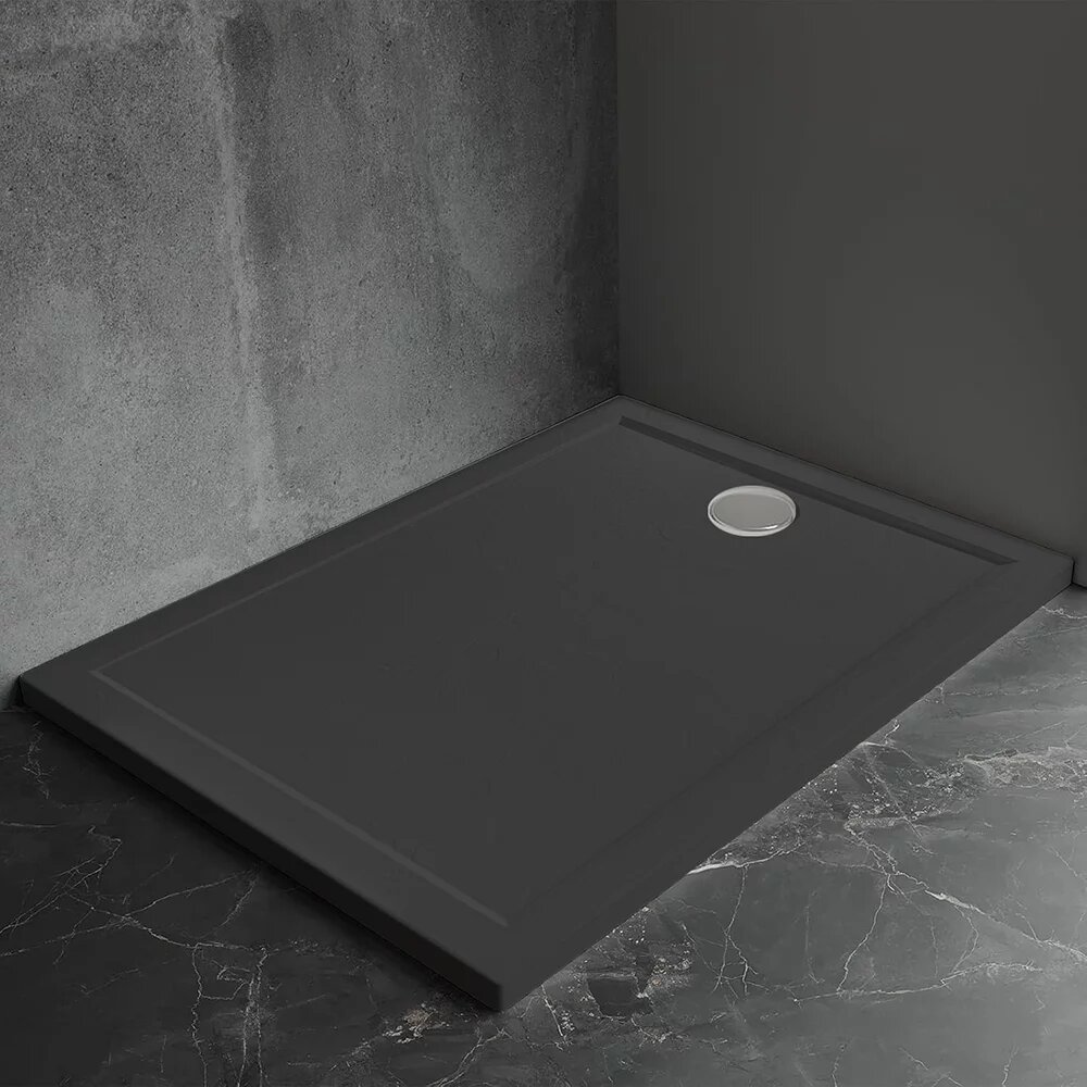 Душевой поддон (100х90) Veconi Pietra B PT-B-10090-RU черный