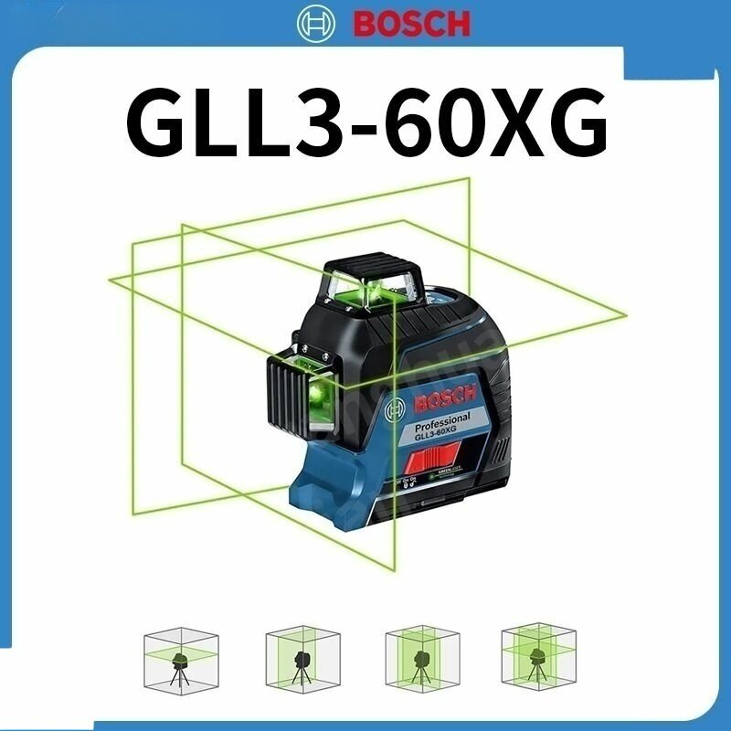 Лазерный нивелир Bosch GLL3-60XG "Зеленый луч", IP54, 3 луча, 12 плоскостей, зеленый луч