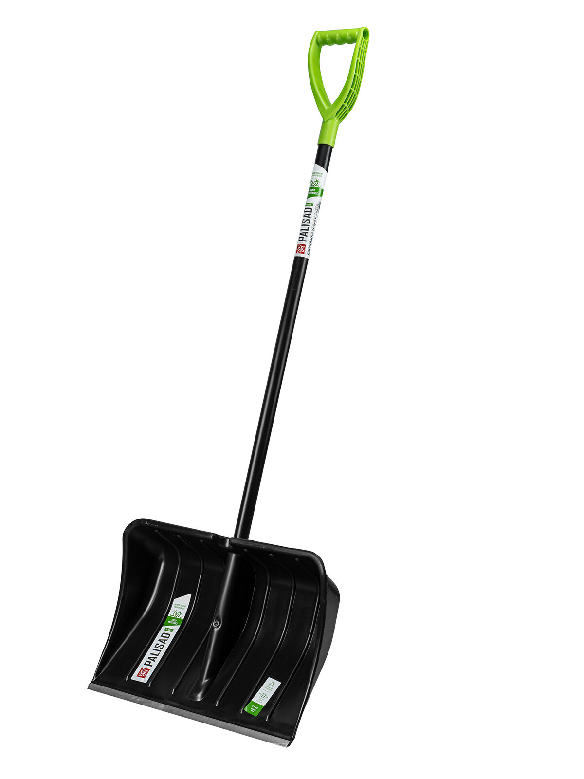 Лопата для уборки снега пластиковая Сибртех PROFI 535х385х1400 мм, стальной черенок 61493