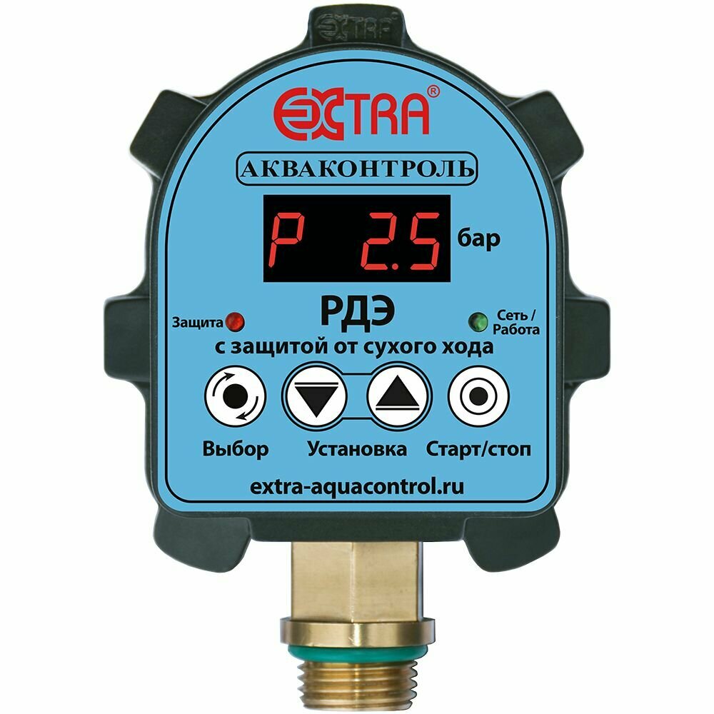 Реле давления воды для насоса электронное Extra Акваконтроль РДЭ-10-2.2 (0.2-9.9 бар) РФ Блок управления насосной станцией