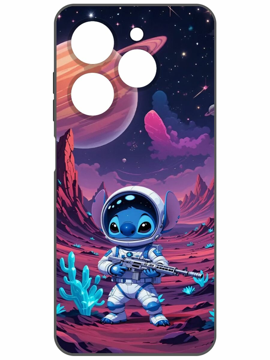 Чехол-накладка Krutoff Soft Case Стич косморейнджер для TECNO Spark Go 2024 черный