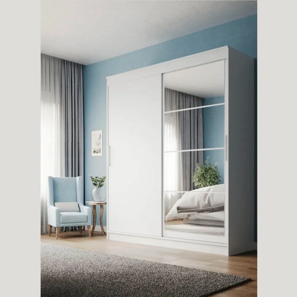 Шкаф-купе Гранд 1 1,6 ЛДСП+Зеркало Белый