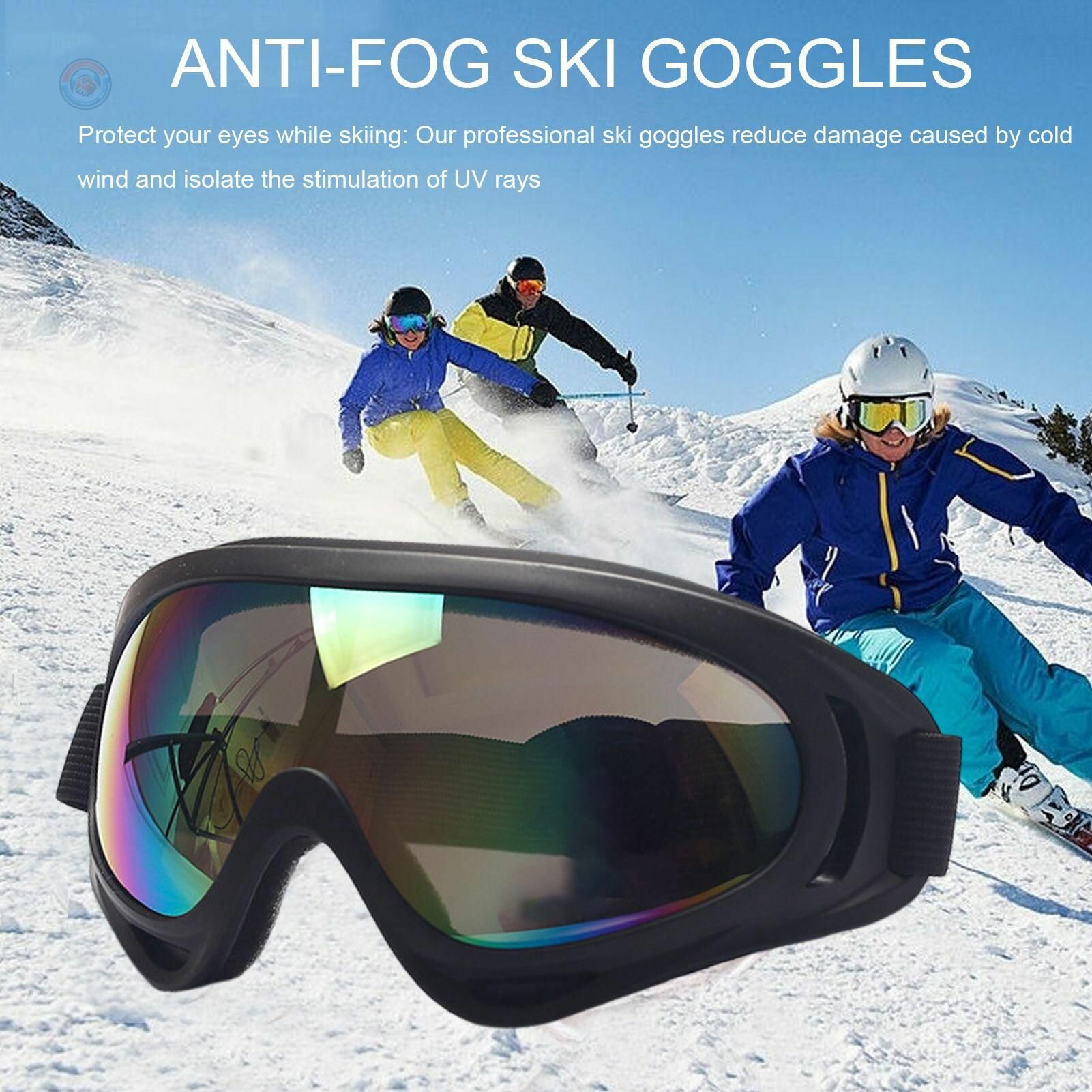 Лыжные очки с защитой от ультрафиолета, противотуманные, регулируемые, ветрозащитные для катания на горных лыжах и сноуборде