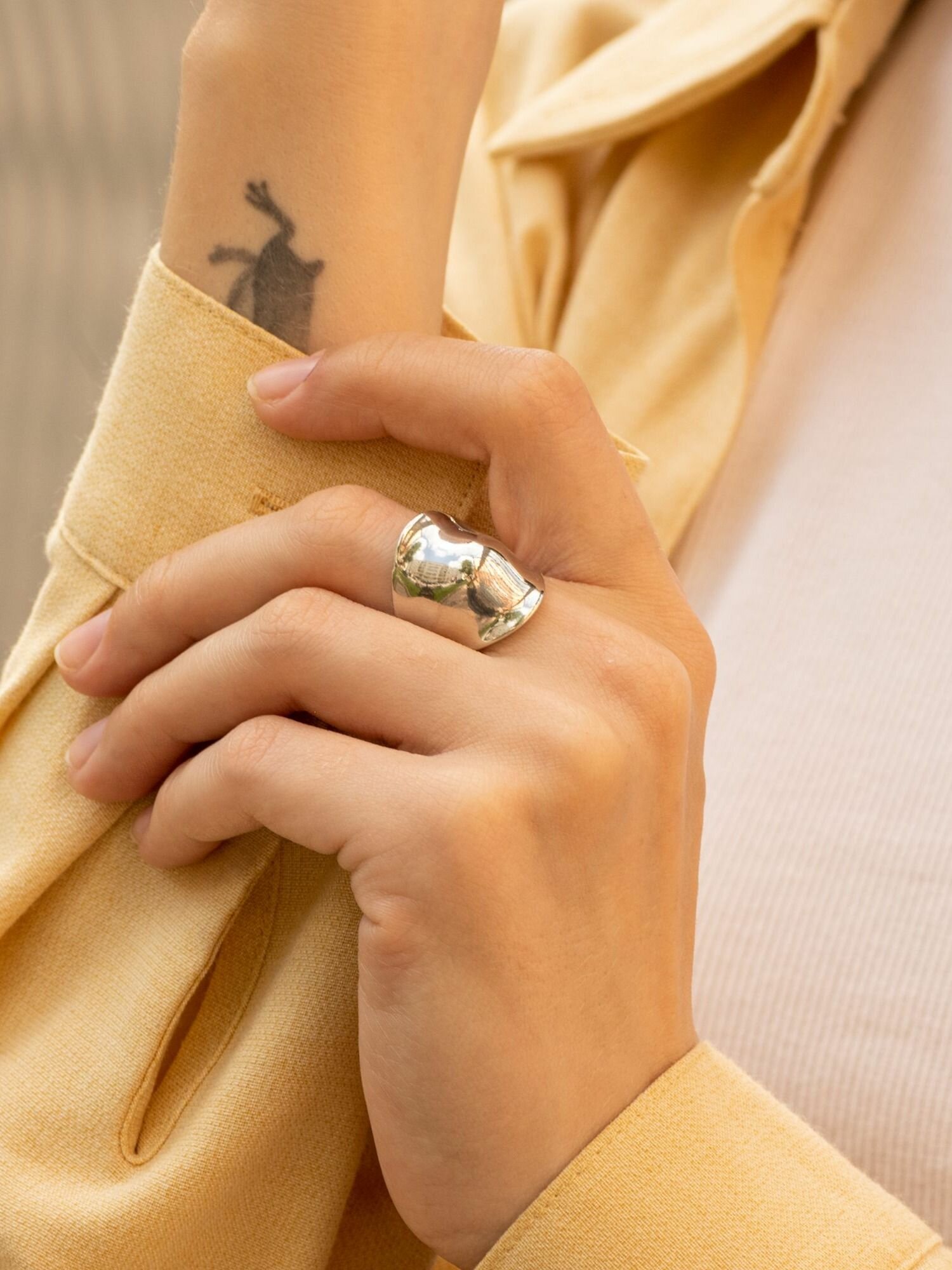 Кольцо тонкое, серебро, 925 проба, родирование