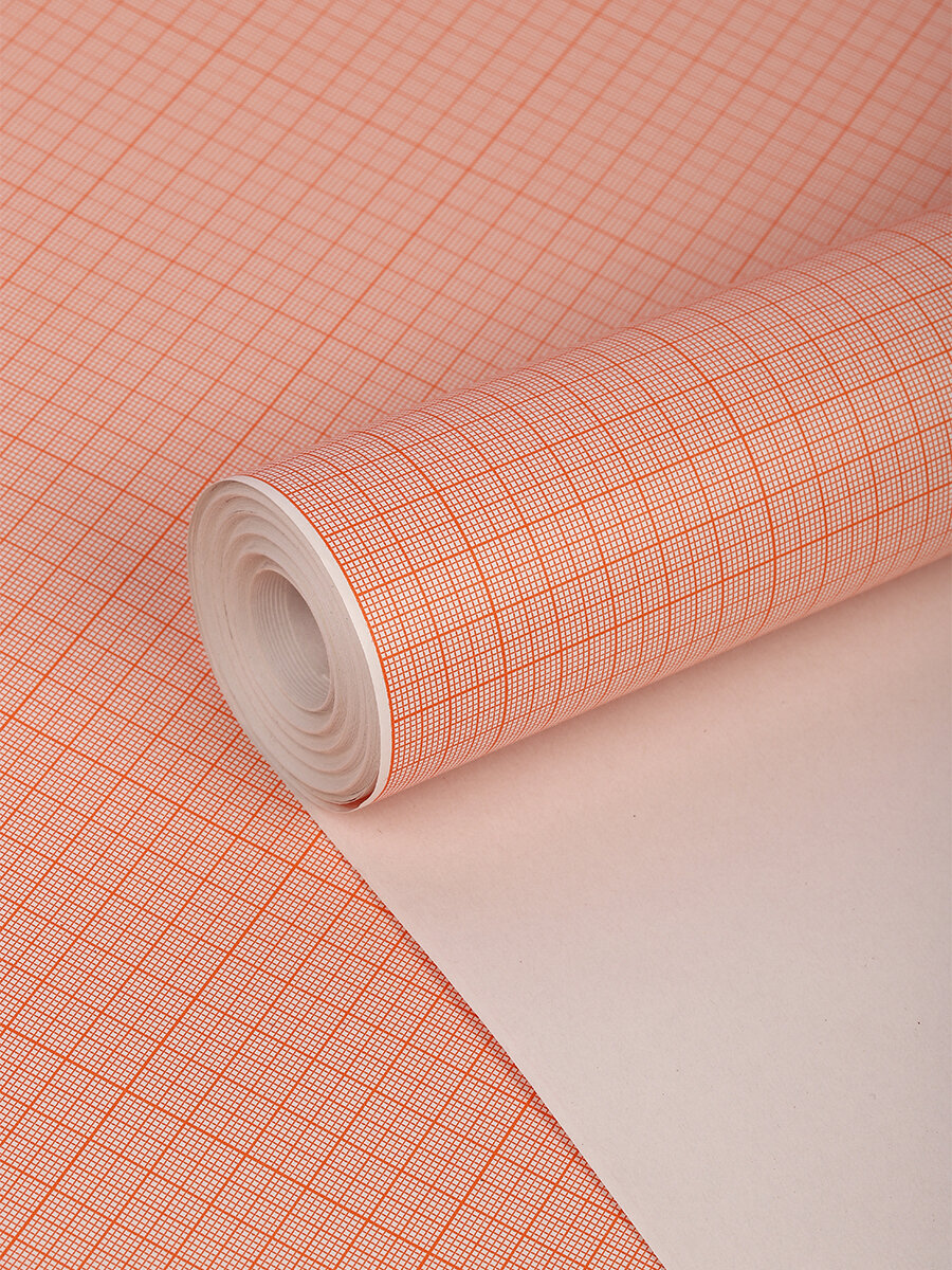 Бумага масштабно-координатная (миллиметровка) шир. 64см 20м оранжевый