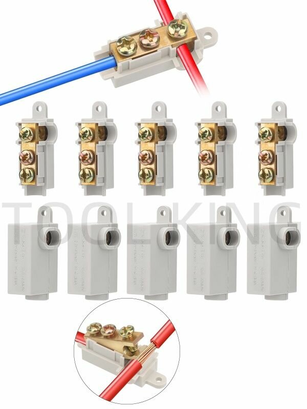 Комплект гаек для соединения Т-образных проводов из 5шт, клемма для быстрого подключения 80А, быстроразъемный соединитель, универсальный для мягких и жестких проводов