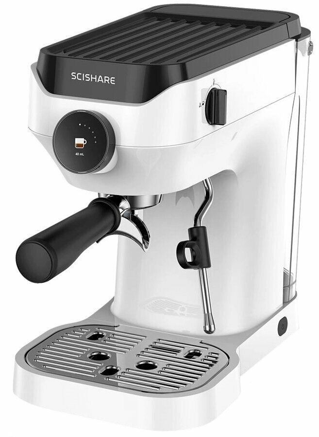 Кофемашина Scishare Supercharged Semi-Automatic Coffe Machine (S1181) White