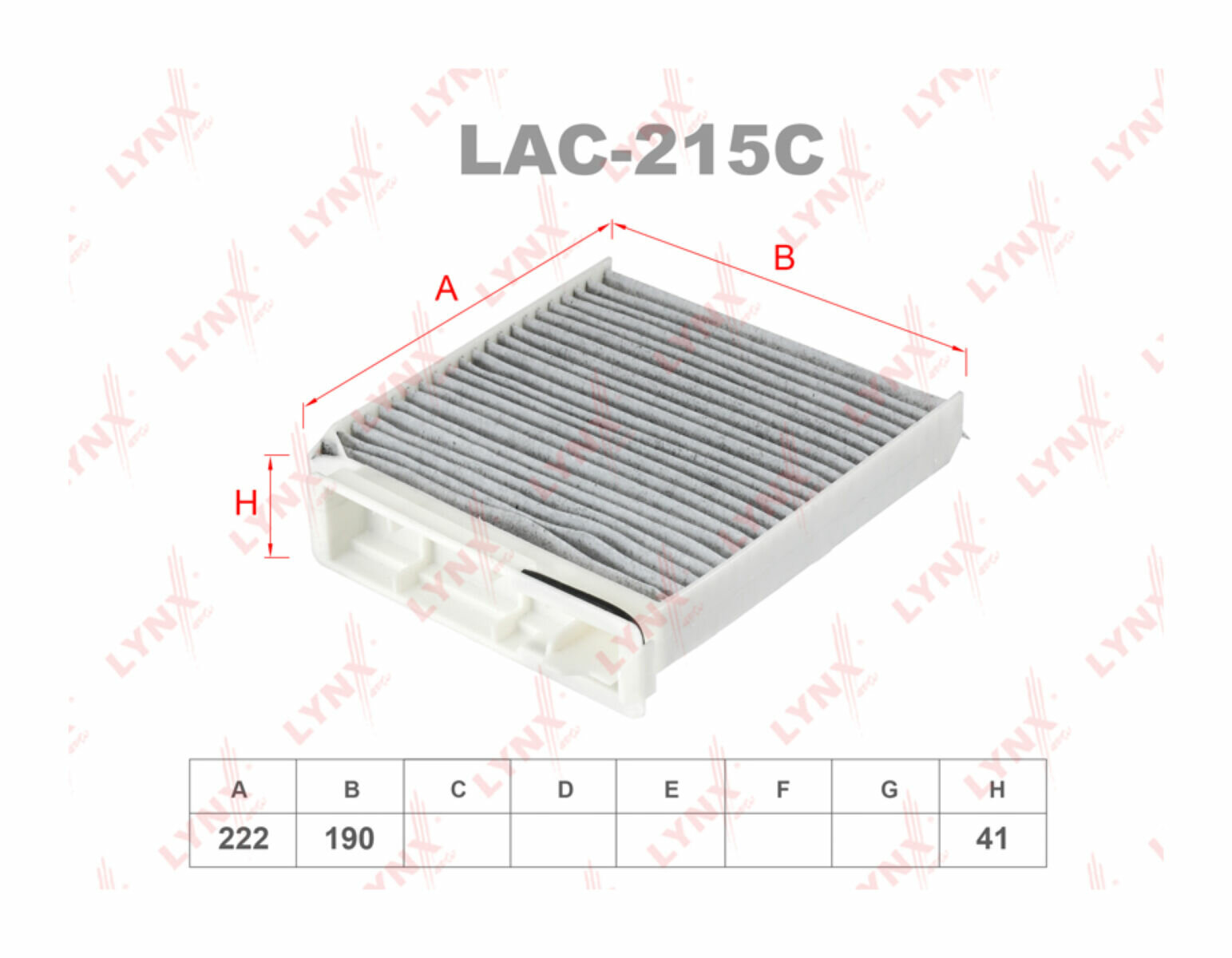 Lac-215C Фильтр Салонный Lynxauto(Lynx Lac-215C)