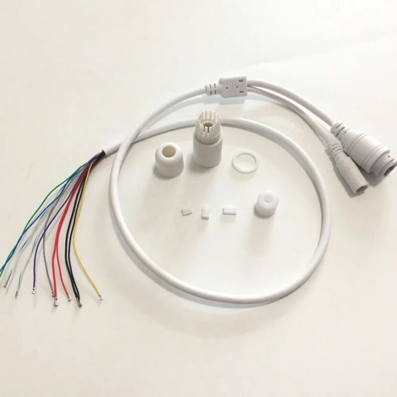 Модуль печатной платы сетевой IP-камеры видеонаблюдения POE WiFi HD, всепогодный кабель POE RJ45, гнездо постоянного тока, штекер, белый