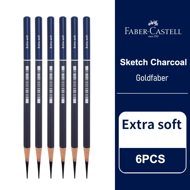 Набор Угольных Карандашей Faber Castell Goldfaber Для Скетчинга - 5/6 Шт. Графитовых И Угольных Карандашей Для Рисования, Мягкие