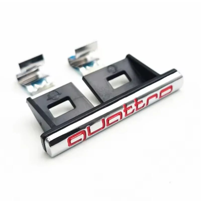 3D черный логотип автомобиля, эмблема Quattro, значок на переднюю решетку, задняя наклейка на багажник для Audi A1 A2 A3 A4 A5 A6 A7 A8 Q2 Q3 Q5 Q7 S3 S4 S5 S7 Chrome Red
