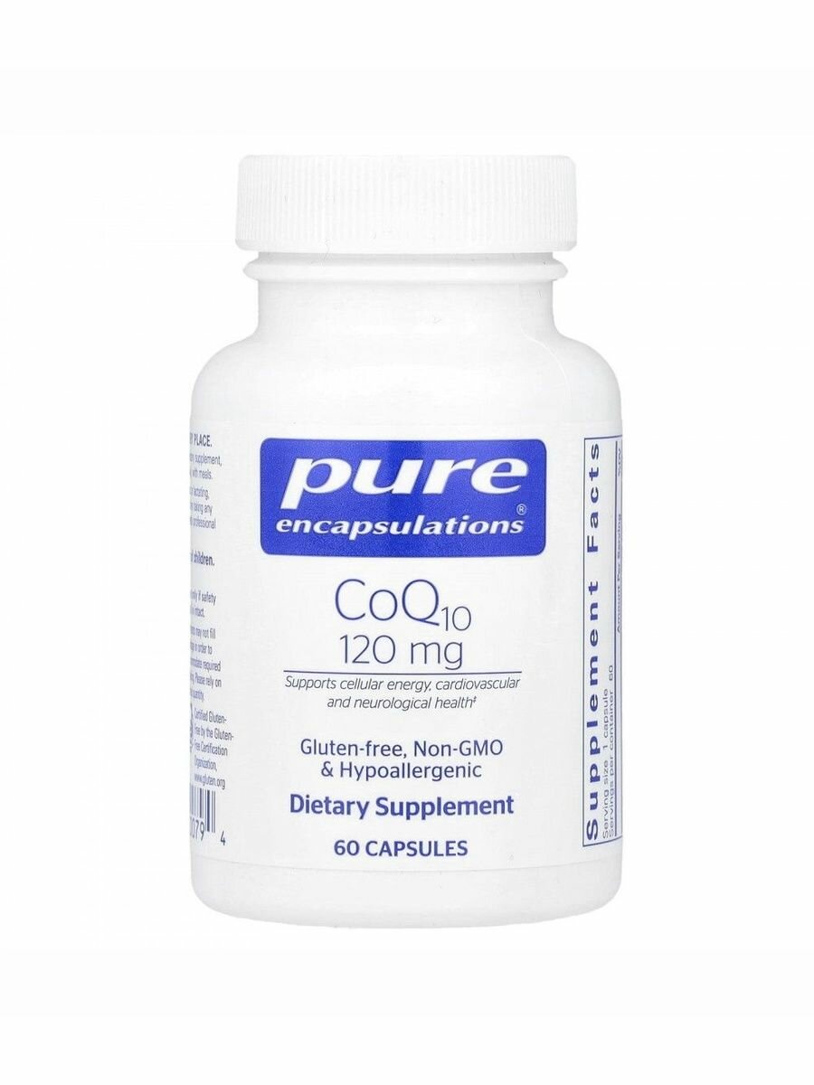 Pure Encapsulations, CoQ10, Коэнзим Q10, 120 мг, 60 капсул